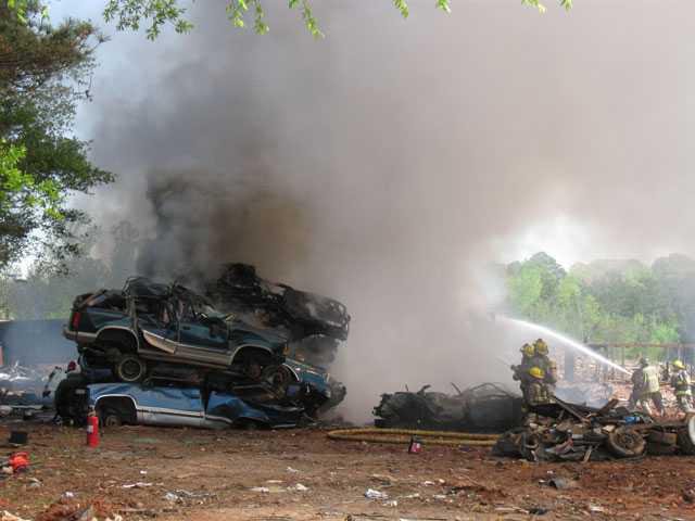 Junkyard cars catch fire - The Covington News