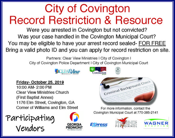Covington announces Record Restriction and Resource Day - The Covington ...