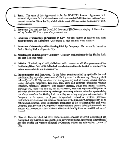 City still bound under previous agreement with Ice Days, despite ...